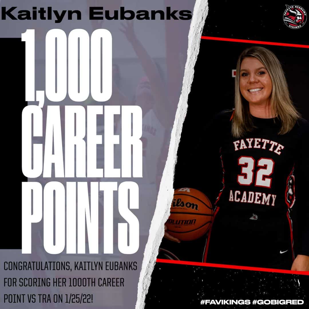 Eubanks Scores 1,000 Career Points | Fayette Academy
